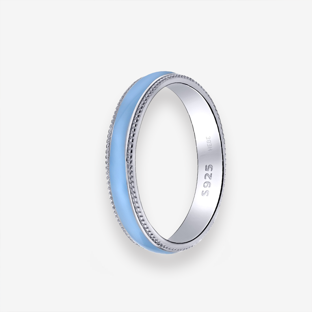 Anillo en Plata Banda Celeste - Hebe