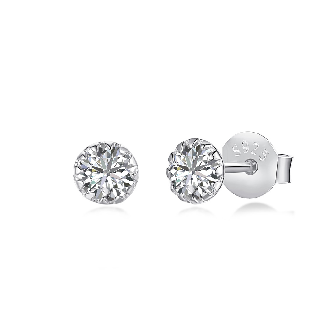 Pendientes en Plata Transparente Birthstone - Hebe