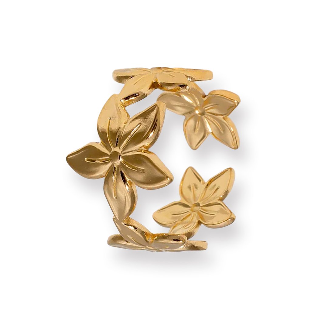 Anillo Abierto Loto con Baño Oro 18k - Hebe
