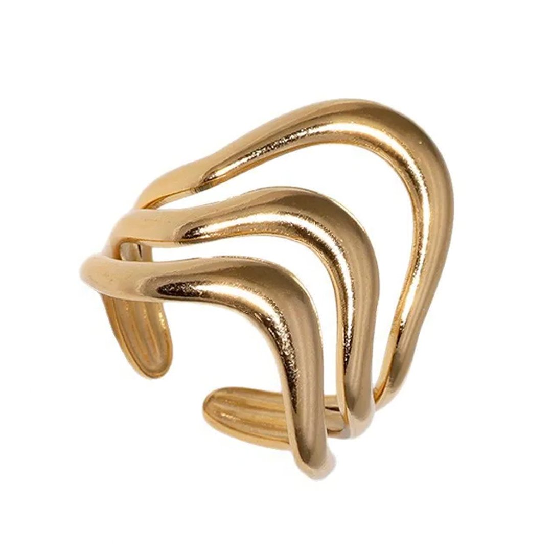 Anillo Abierto Sunrise con Baño Oro 18k - Hebe